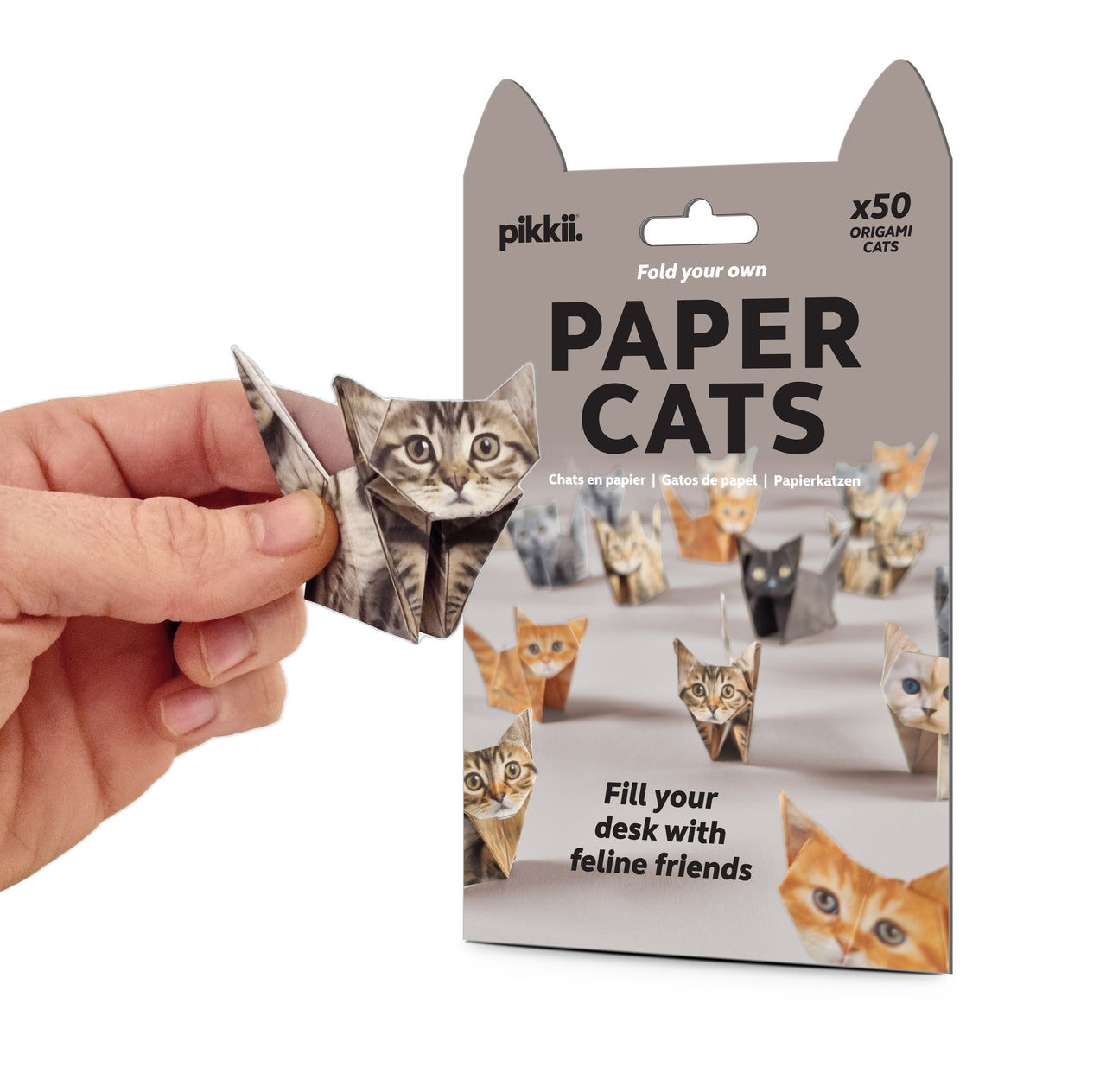 Paper Cats | Origami Cat Craft Kit | Fun Gift for Cat Lovers by Pikkii