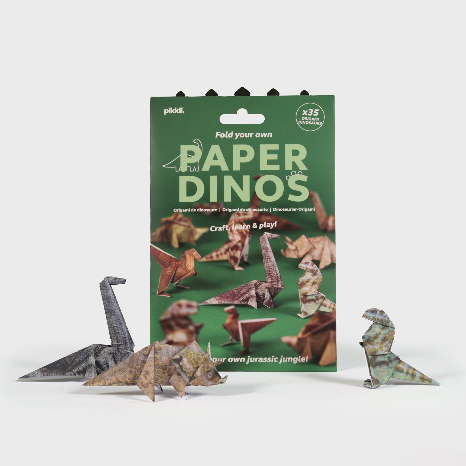 Paper Dinos | Origami Dinosaur Craft Kit | Fun Gift for Dinosaur Fans ...
