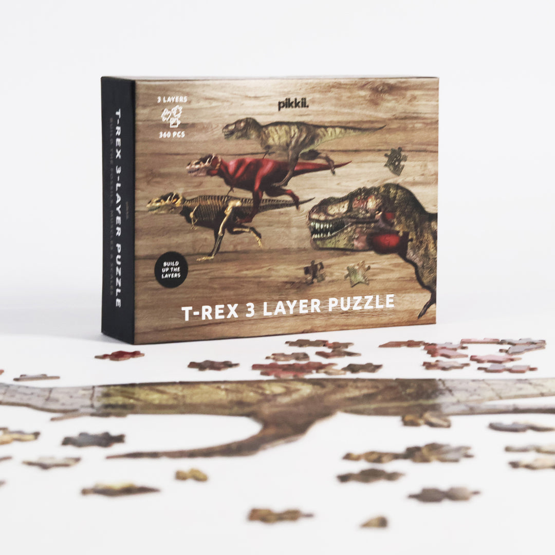 T-Rex Puzzle | 3 Layer Dinosaur Jigsaw Puzzle By Pikkii