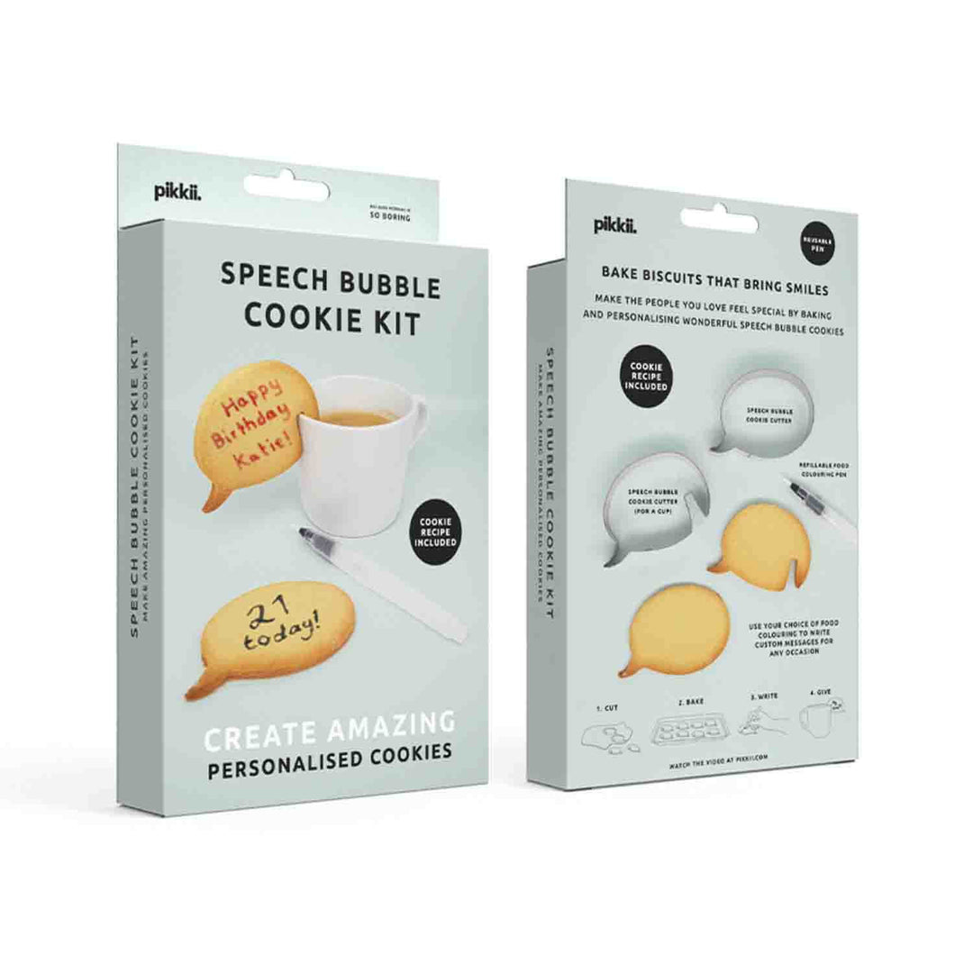 Personalised Speech Bubble Cookie Cutter Kit | Pikkii Gifts 💬 🍪